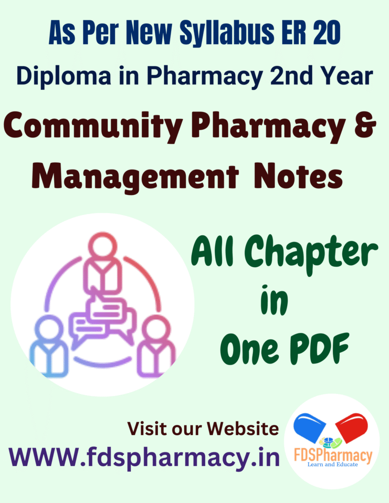 Community Pharmacy And Management Notes Fdspharmacy