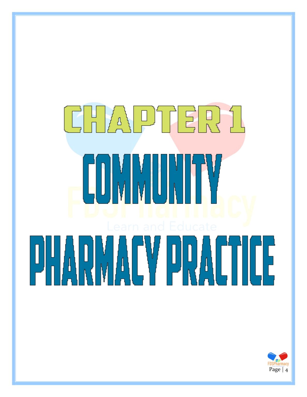 Community Pharmacy and Management Notes – FDSPharmacy
