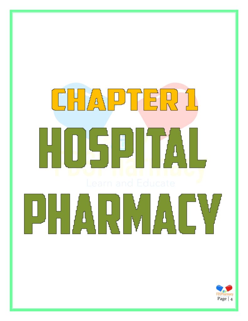 Hospital and Clinical Pharmacy Notes – FDSPharmacy