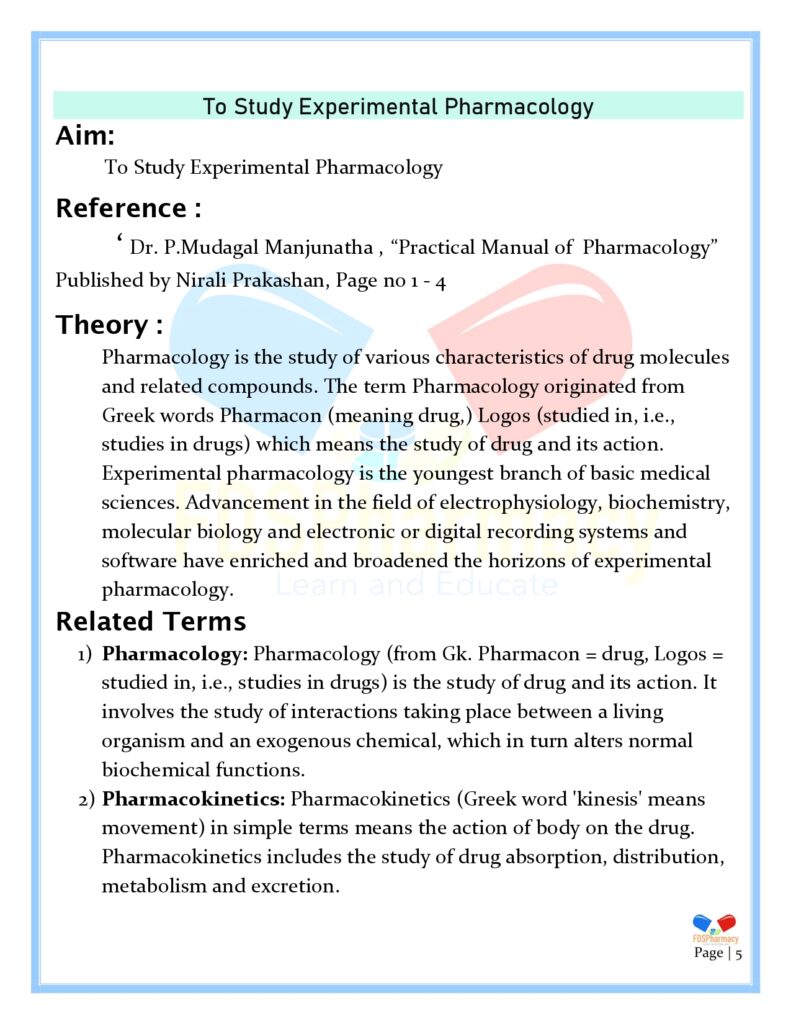 D.Pharmacy 2nd Year Practical Manual – FDSPharmacy
