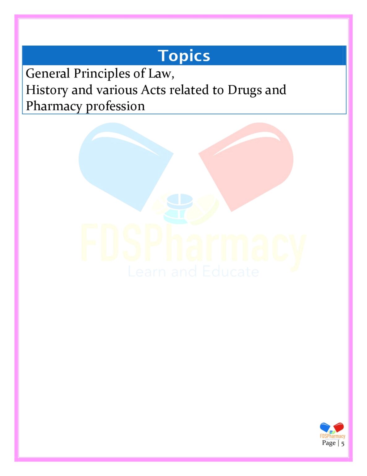 Pharmacy Law and Ethics Notes – FDSPharmacy