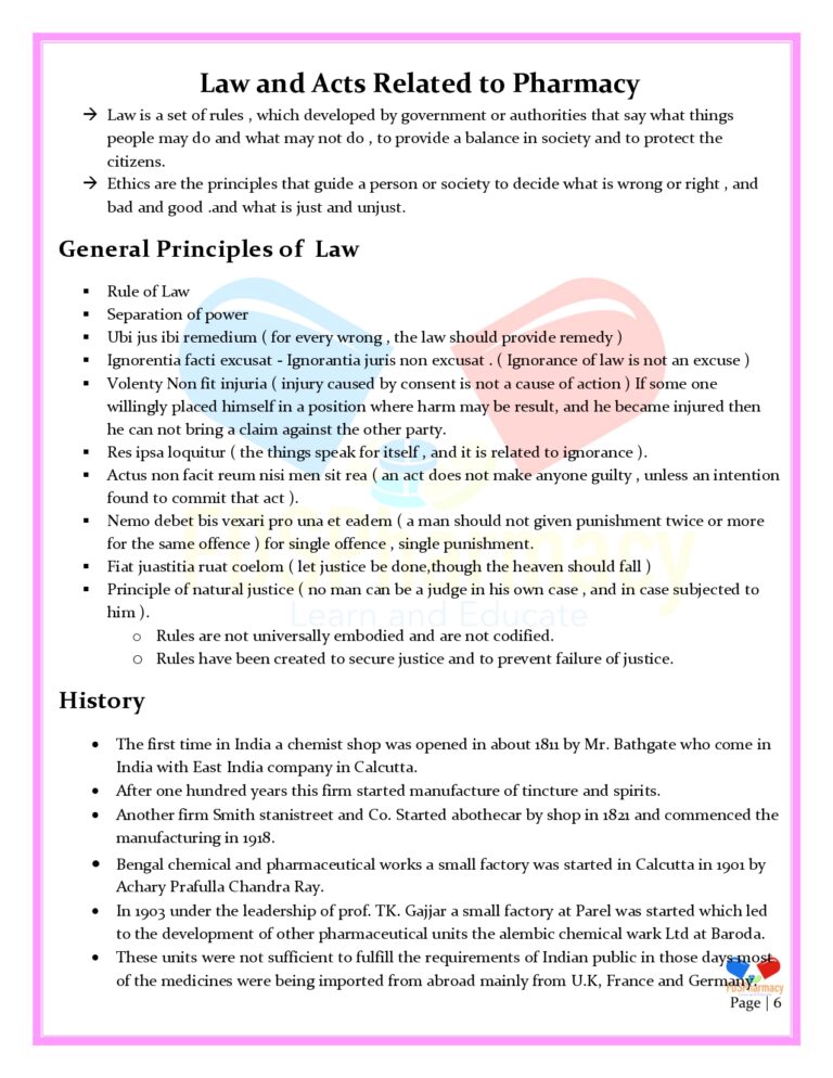 Pharmacy Law and Ethics Notes – FDSPharmacy