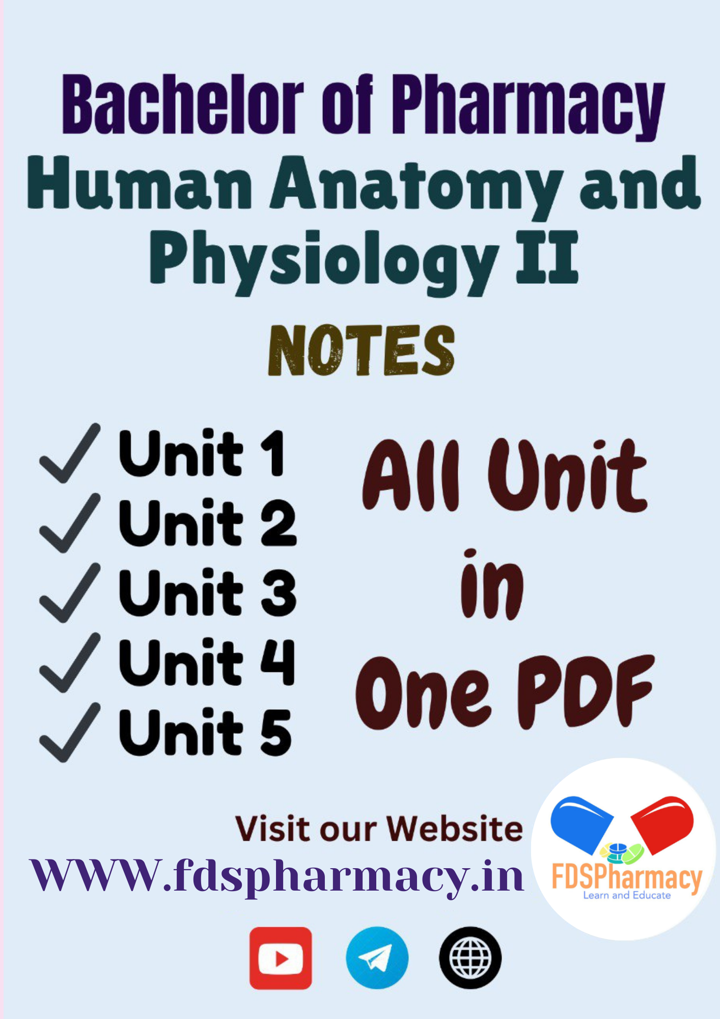 Human anatomy and physiology – II All Unit Notes – FDSPharmacy